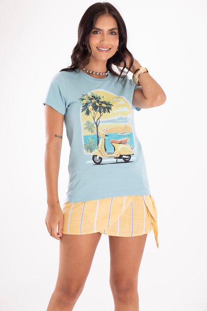 Camiseta Feminina Dora Azul